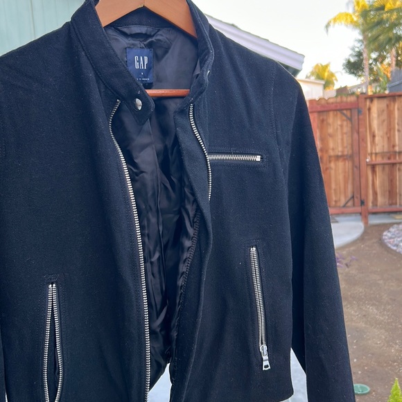 GAP | Jackets & Coats | Guc Gap Black Wool Blend Moto Jacket | Poshmark